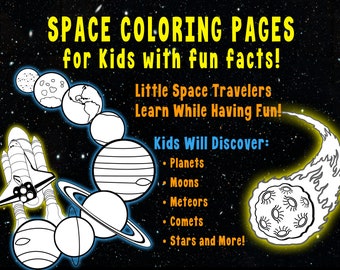 Rocket Into Space Printable Coloring Page for Kids Coloring Page of ...
