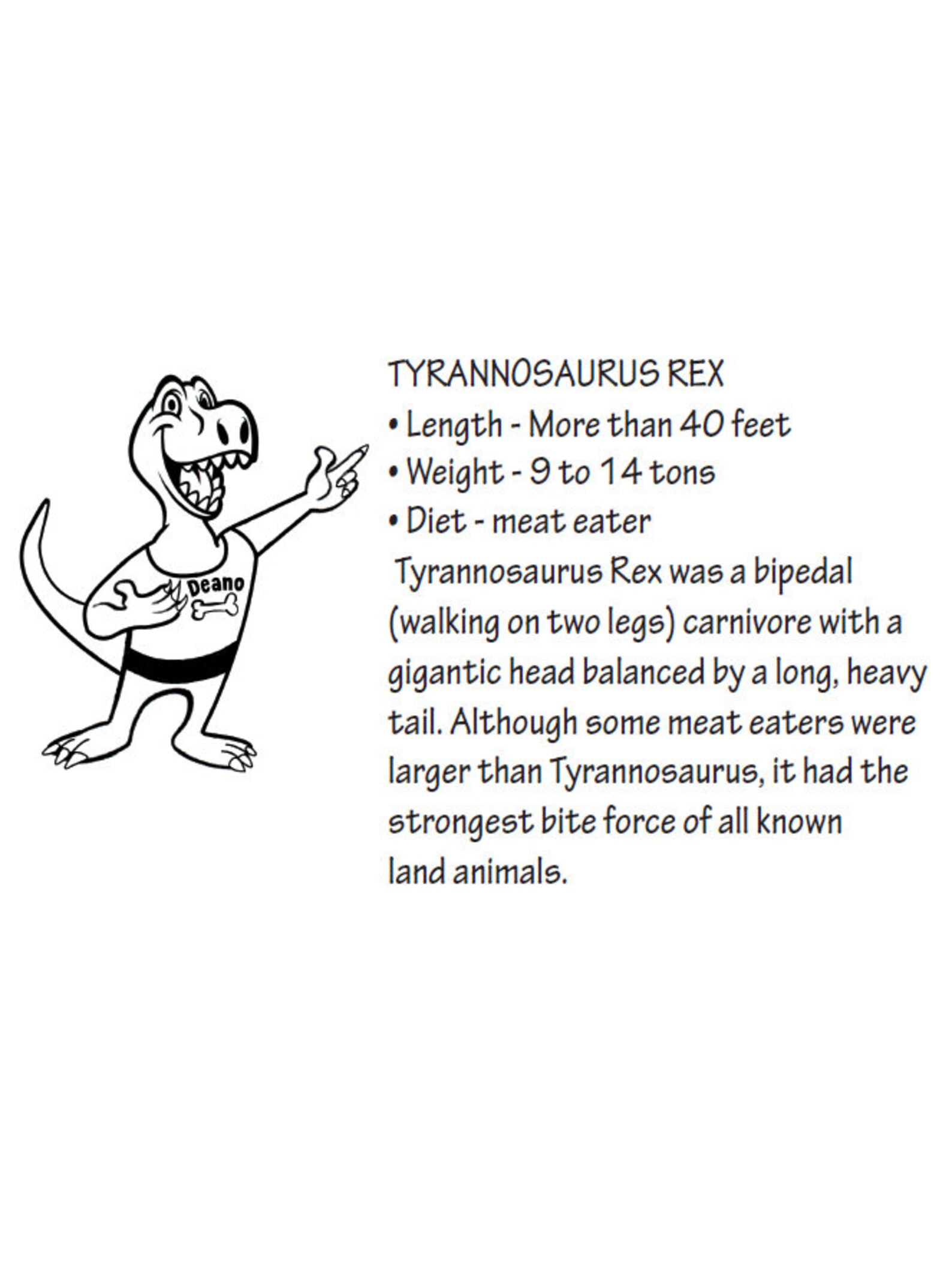 Dinosaur Coloring Pages With Fun Facts - Volume 1, Dinosaur Printables ...