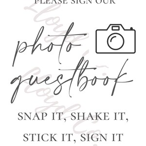 INSTANT DOWNLOAD | Photo Guestbook | Snap It Shake It Stick It Sign It ...
