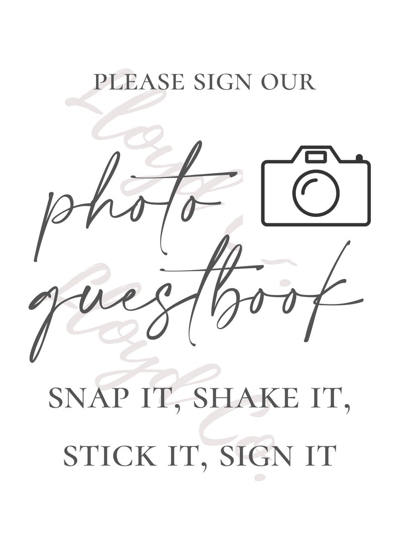INSTANT DOWNLOAD | Photo Guestbook | Snap It Shake It Stick It Sign It ...