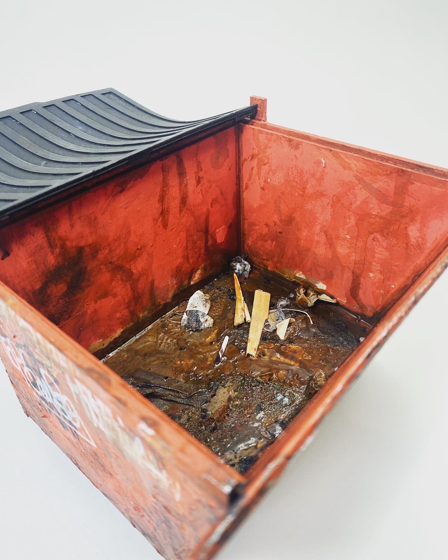 Miniature Dumpster Desktop Dumpster 1:12 Scale Rolloff Dumpster Dab ...