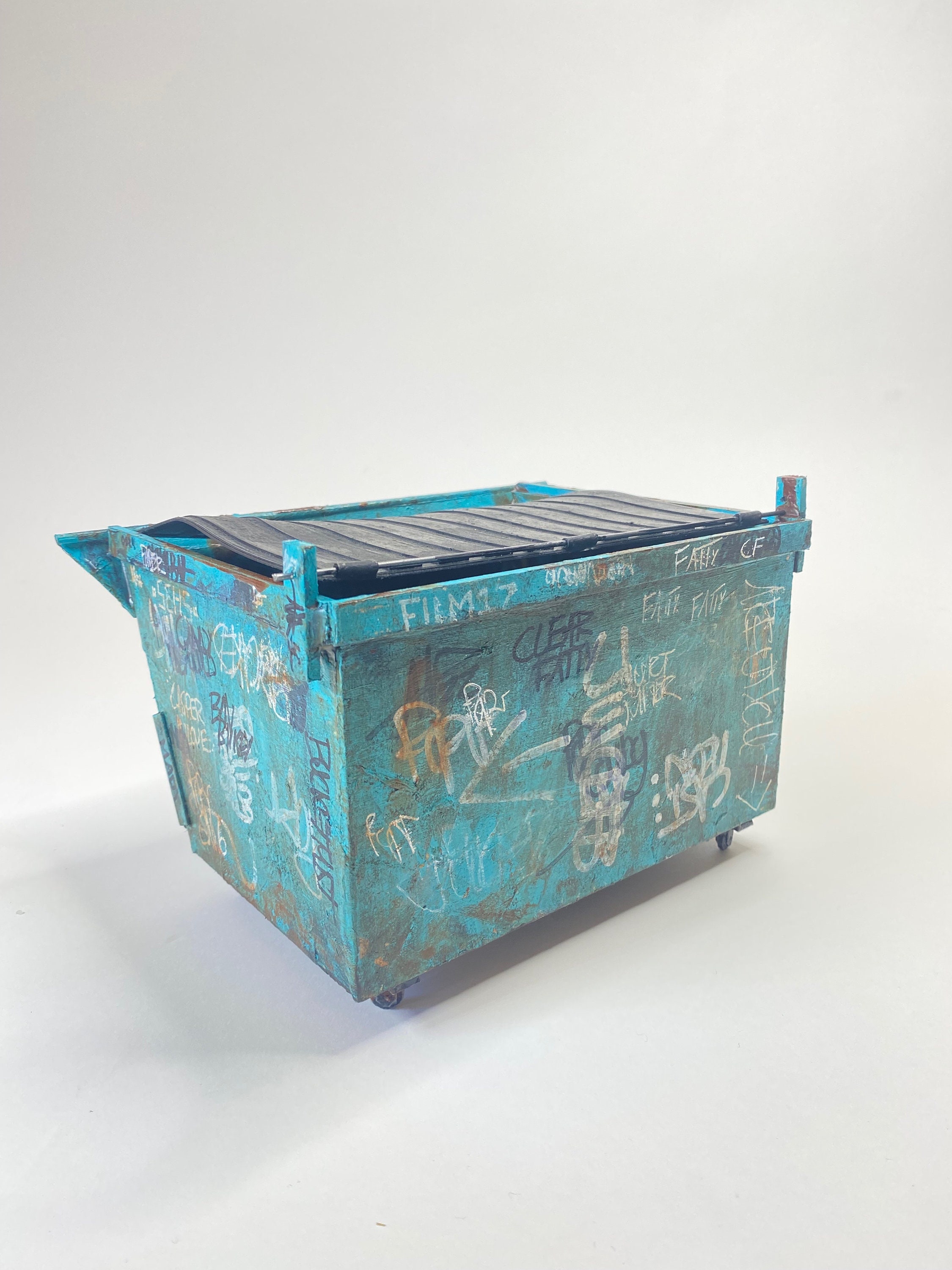 Miniature Dumpster Desktop Dumpster 1:12 Scale Rolloff Dumpster Dab ...