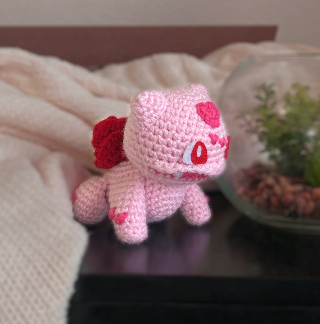 Pokemon Inspired Pink Rose Bulbasaur Amigurumi Crochet Pattern - Etsy