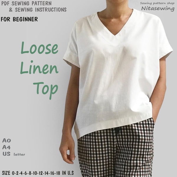 Linen Top Sewing Pattern - Etsy