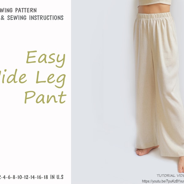 Wide Leg Pants Pattern - Etsy