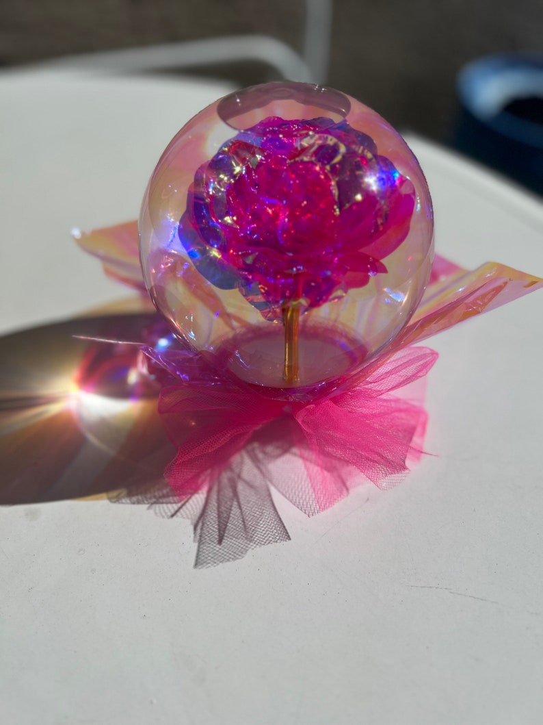 Pink Galaxy Rose Globe - Etsy