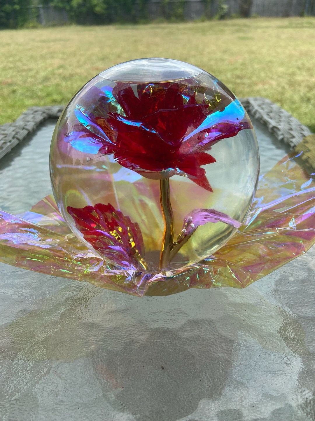 Red Galaxy Rose Globe - Etsy