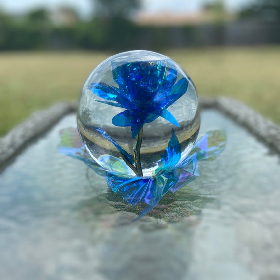 Blue Galaxy Rose Globe - Etsy