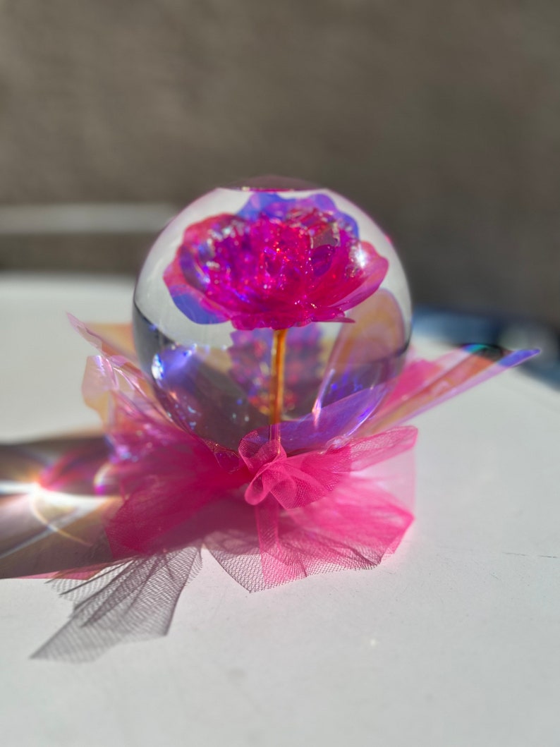 Pink Galaxy Rose Globe - Etsy