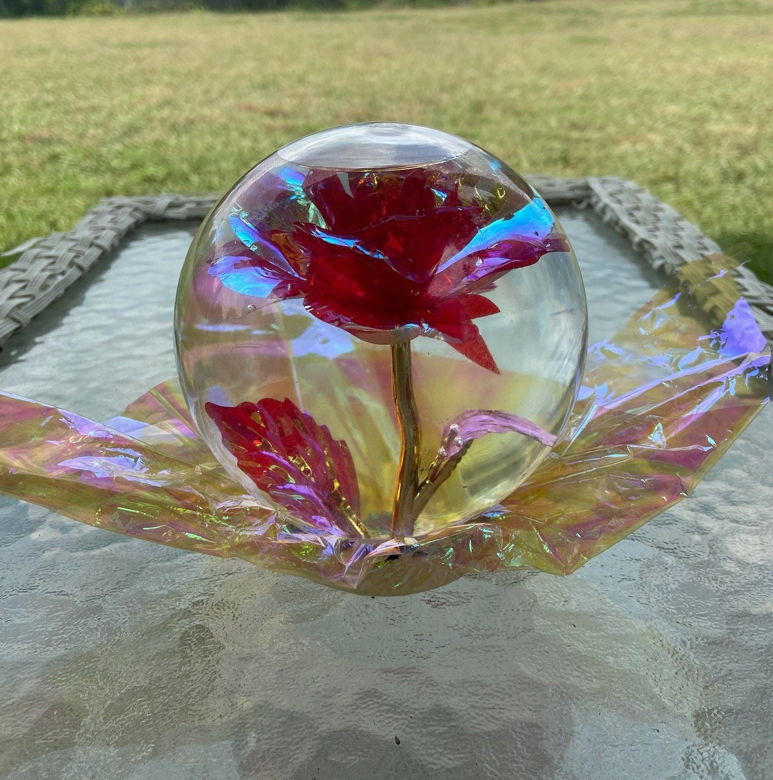 Red Galaxy Rose Globe - Etsy