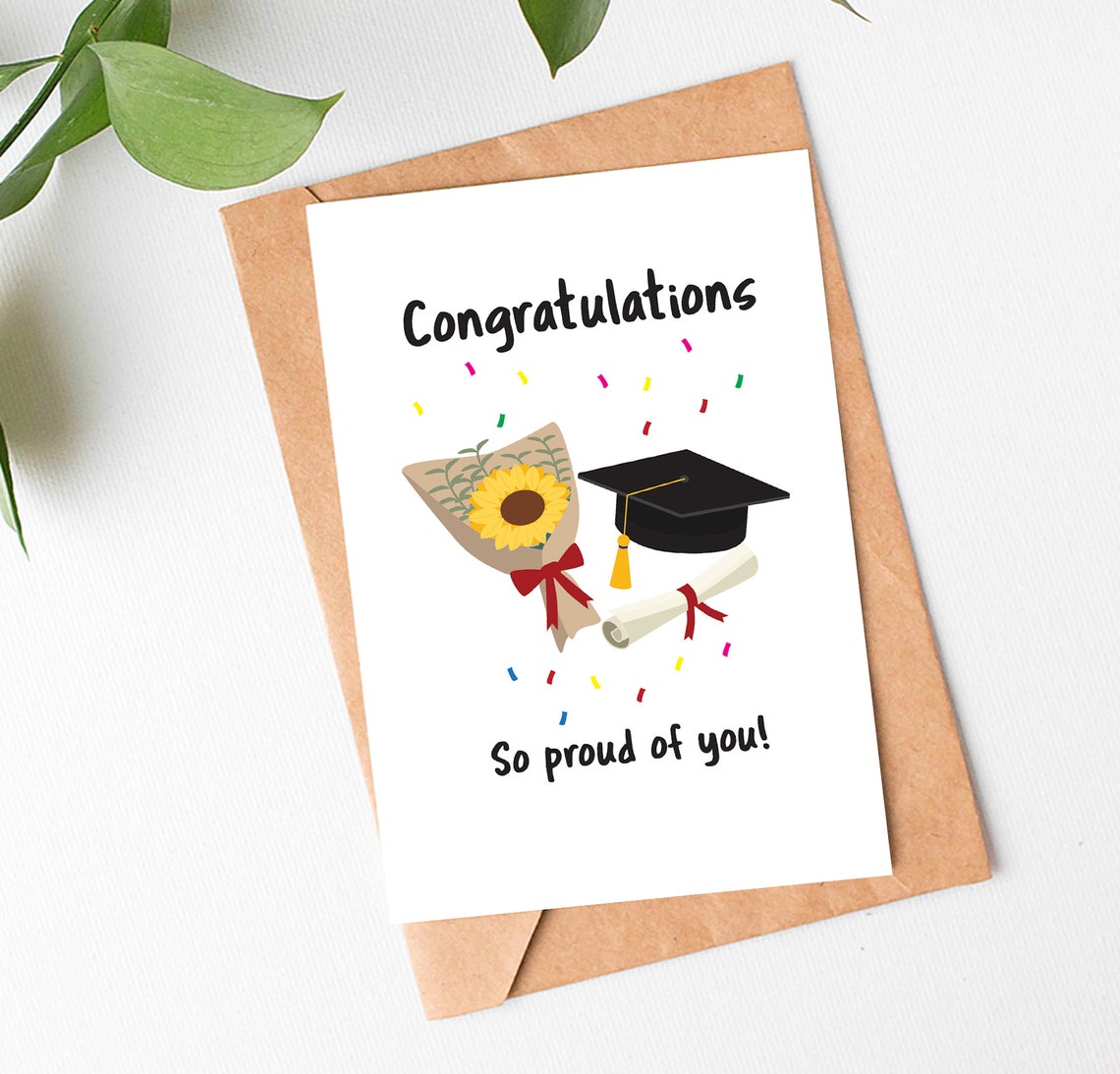 Printable Graduation Card/ Congratulations, so Proud of You Card/ Happy ...