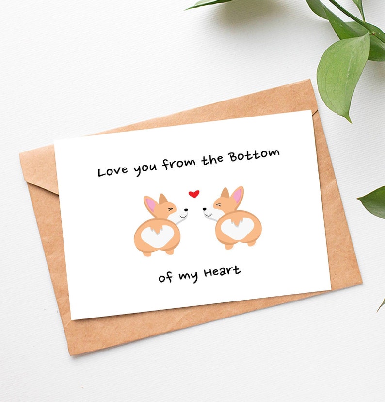 Printable Love You From the Bottom of My Heart Card/ Happy Anniversary ...