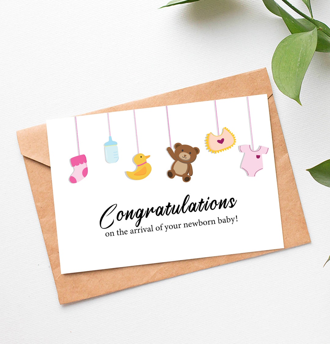 Printable Congratulations on Your Newborn Baby/ Welcome Baby Card - Etsy