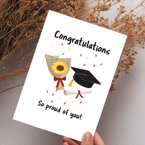 Printable Graduation Card/ Congratulations, so Proud of You Card/ Happy ...