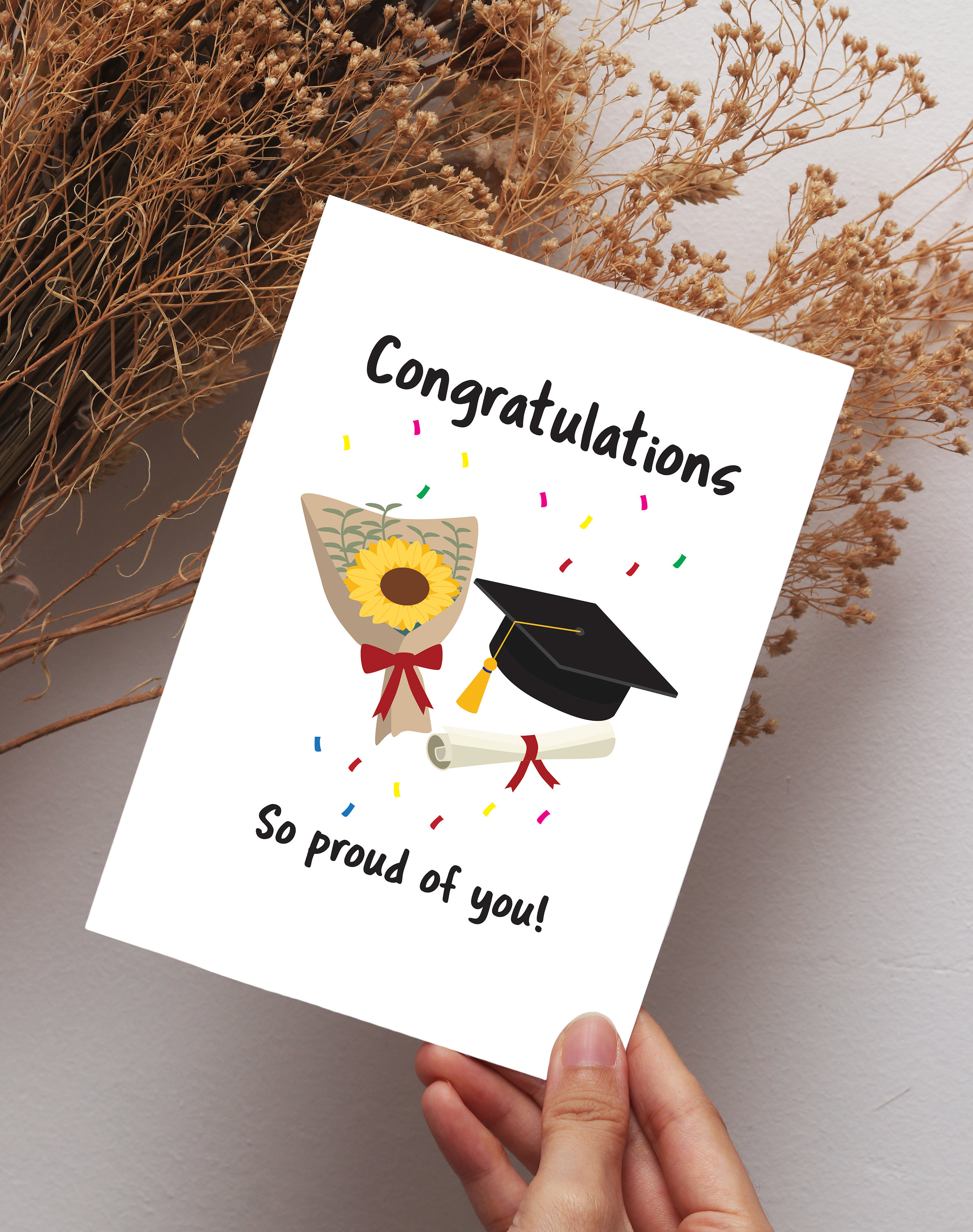 Printable Graduation Card/ Congratulations, so Proud of You Card/ Happy ...