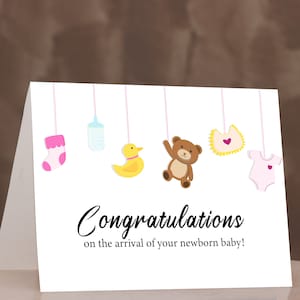 Printable Congratulations on Your Newborn Baby/ Welcome Baby Card - Etsy