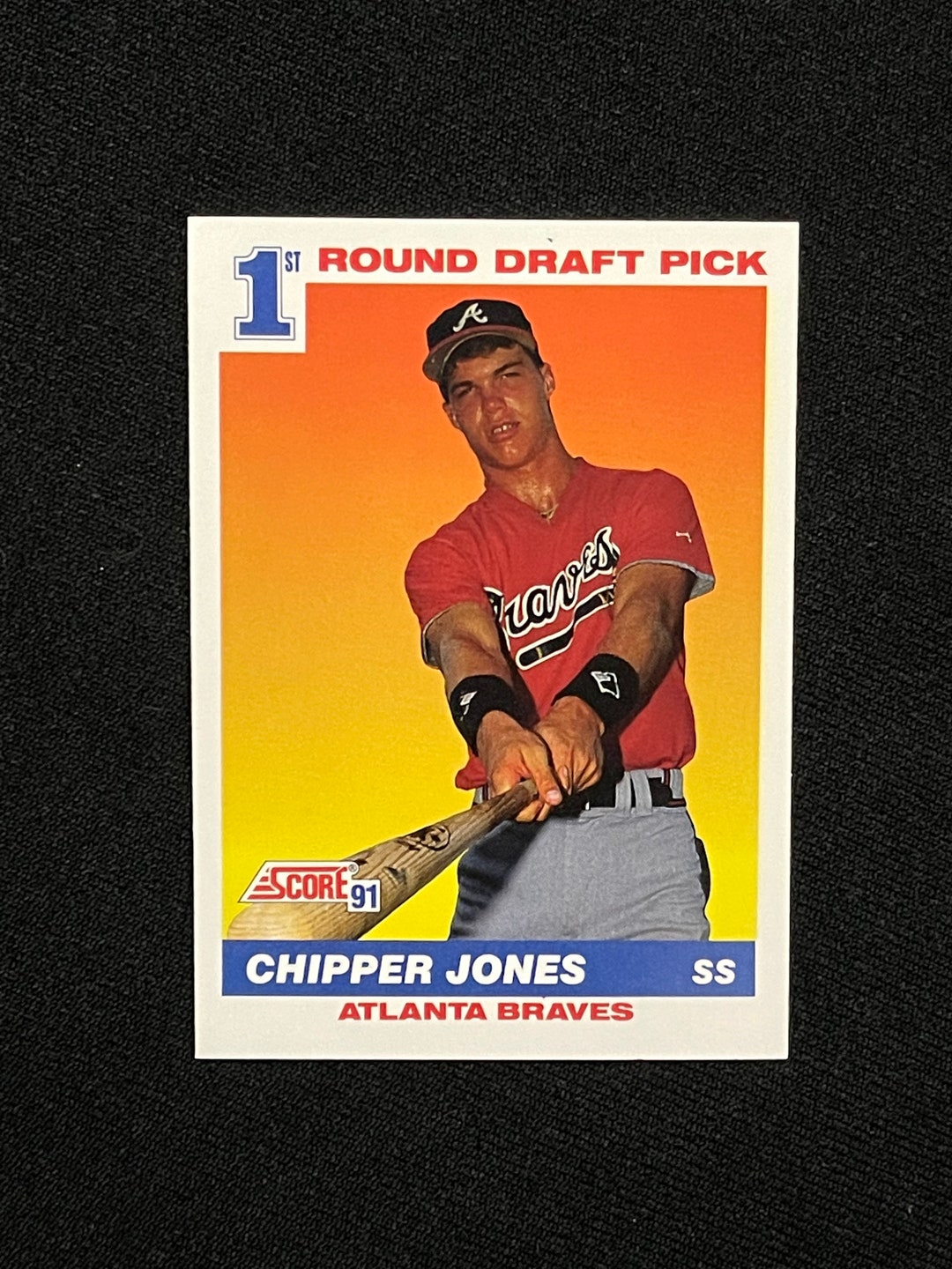 Chipper Jones - 1991 Score Baseball 1st Round Draft Pick Rookie Card ...