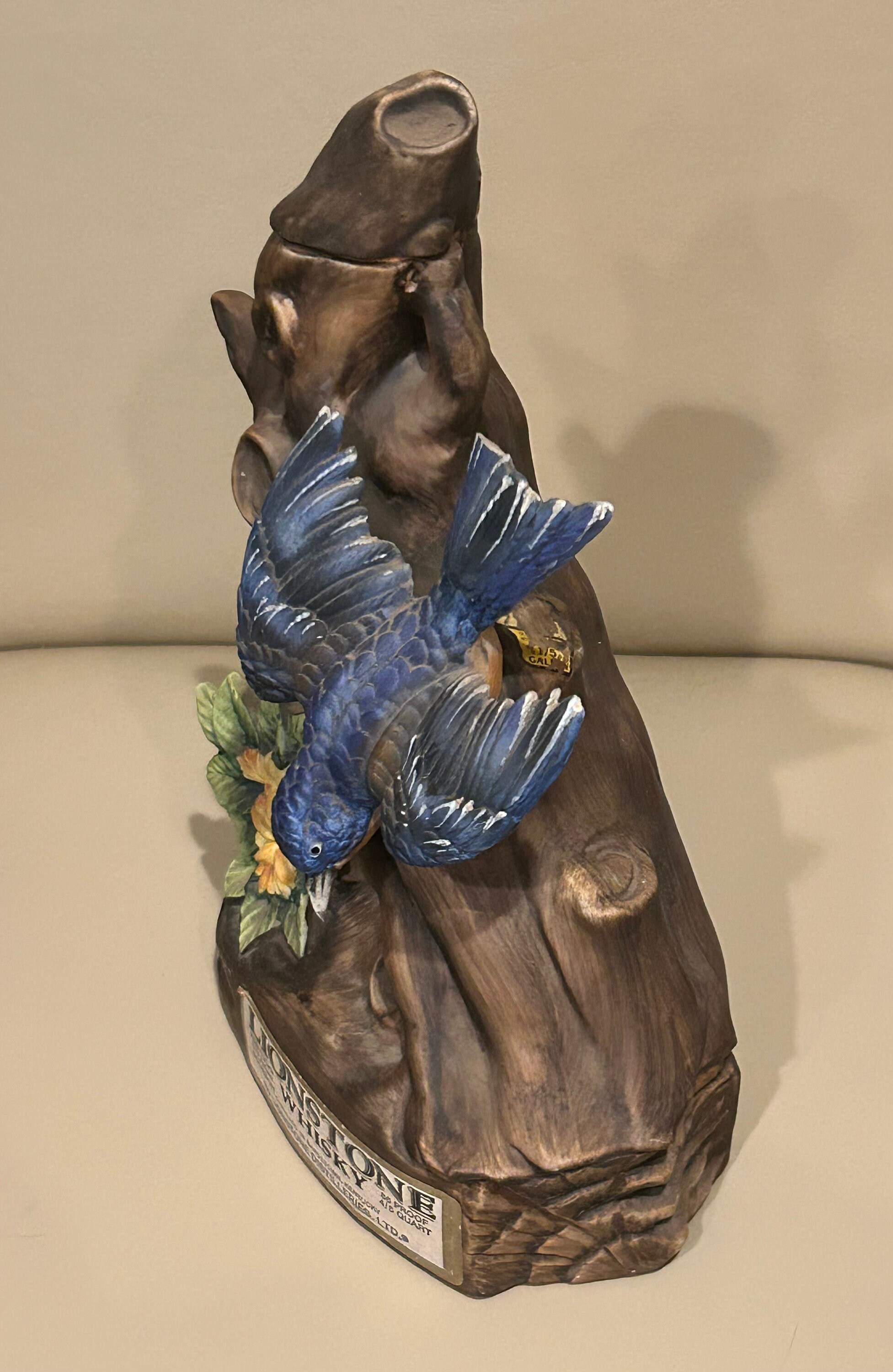 Original Lionstone Whiskey Sculptured Porcelain Bluebird Display Bottle ...