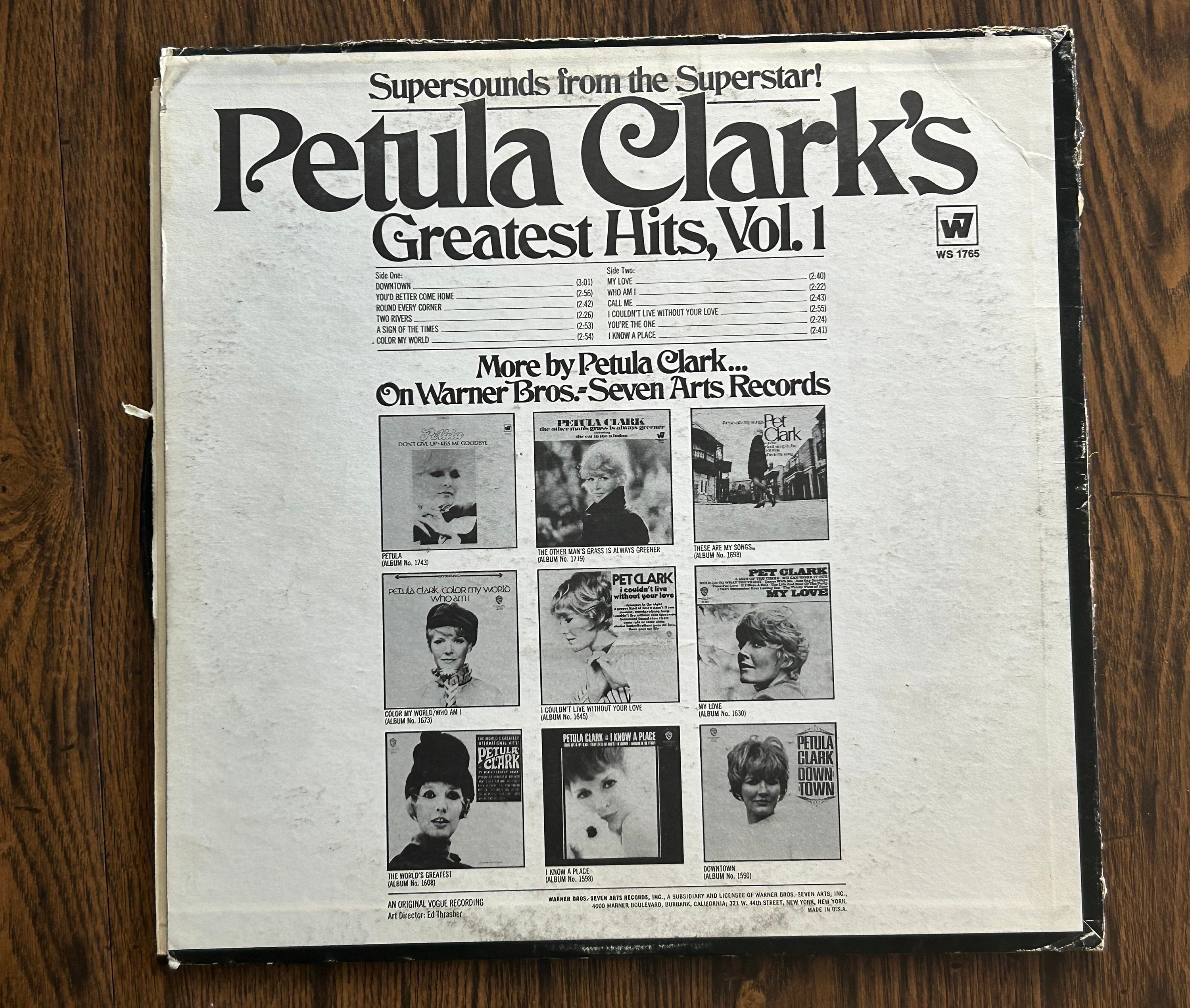 Petula Clarks Greatest Hits Vol 1 Record Original Vinyl Warner Brothers ...