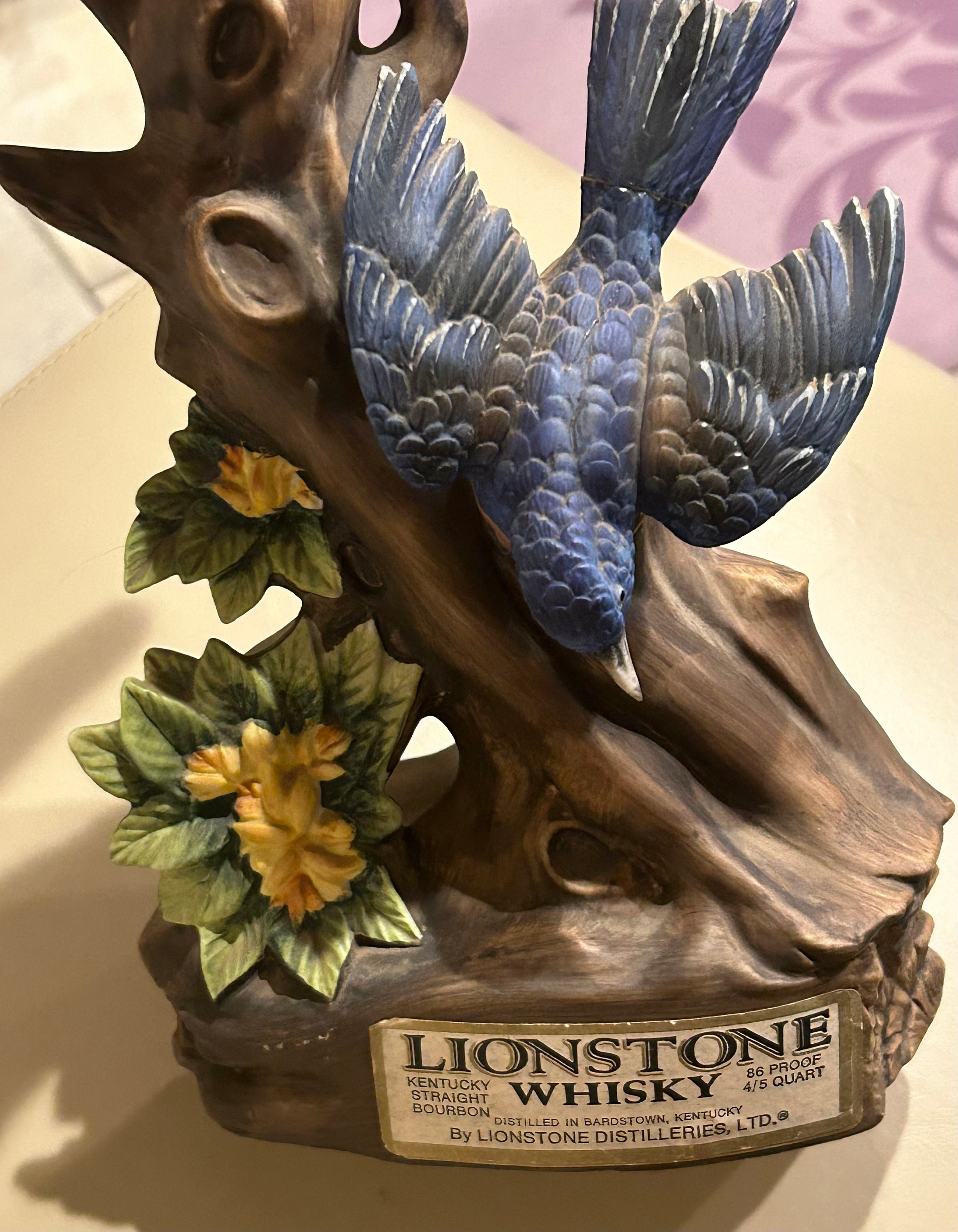Original Lionstone Whiskey Sculptured Porcelain Bluebird Display Bottle ...