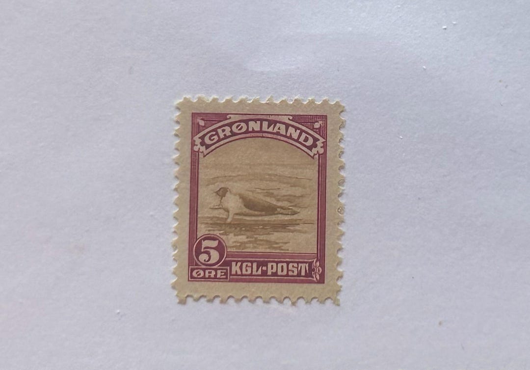 Greenland Harp Seal Stamp - Scott No 11 - 1945 - 5 Ore - MOGH - Beet ...