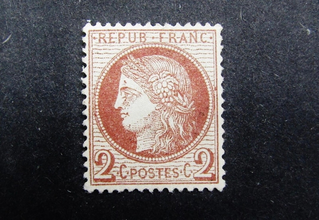 France Stamp - Scott # 51 / 1870 - 2c - M OG H - Yvert NRO - Gen Issue ...