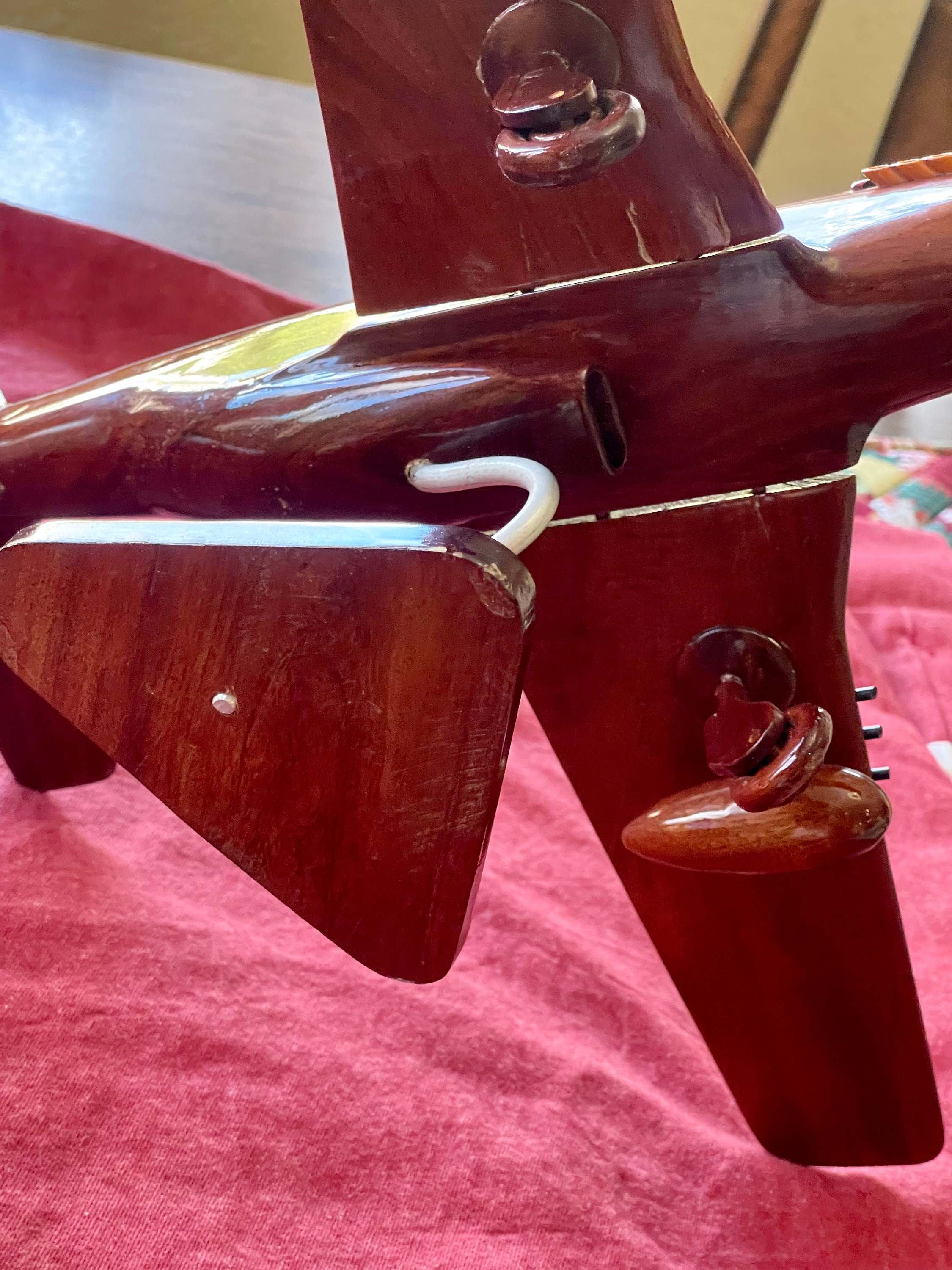 Vintage Antique Mahogany Wooden Model World War 2 Fighter Plane 7x15x16 ...