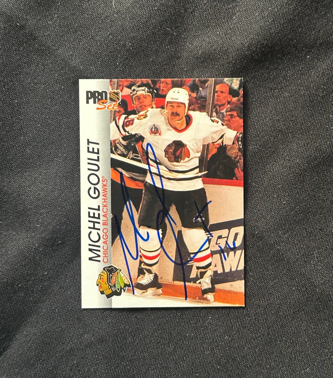 Michel Goulet - Genuine Hand Signed 1991-92 Pro Set Hockey Authentic ...