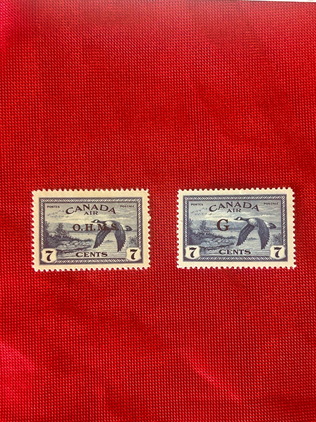 Canada Stamp - Scott # C01 & CO2 - 7 Cent - 1947/1950 - MOGH - Very ...
