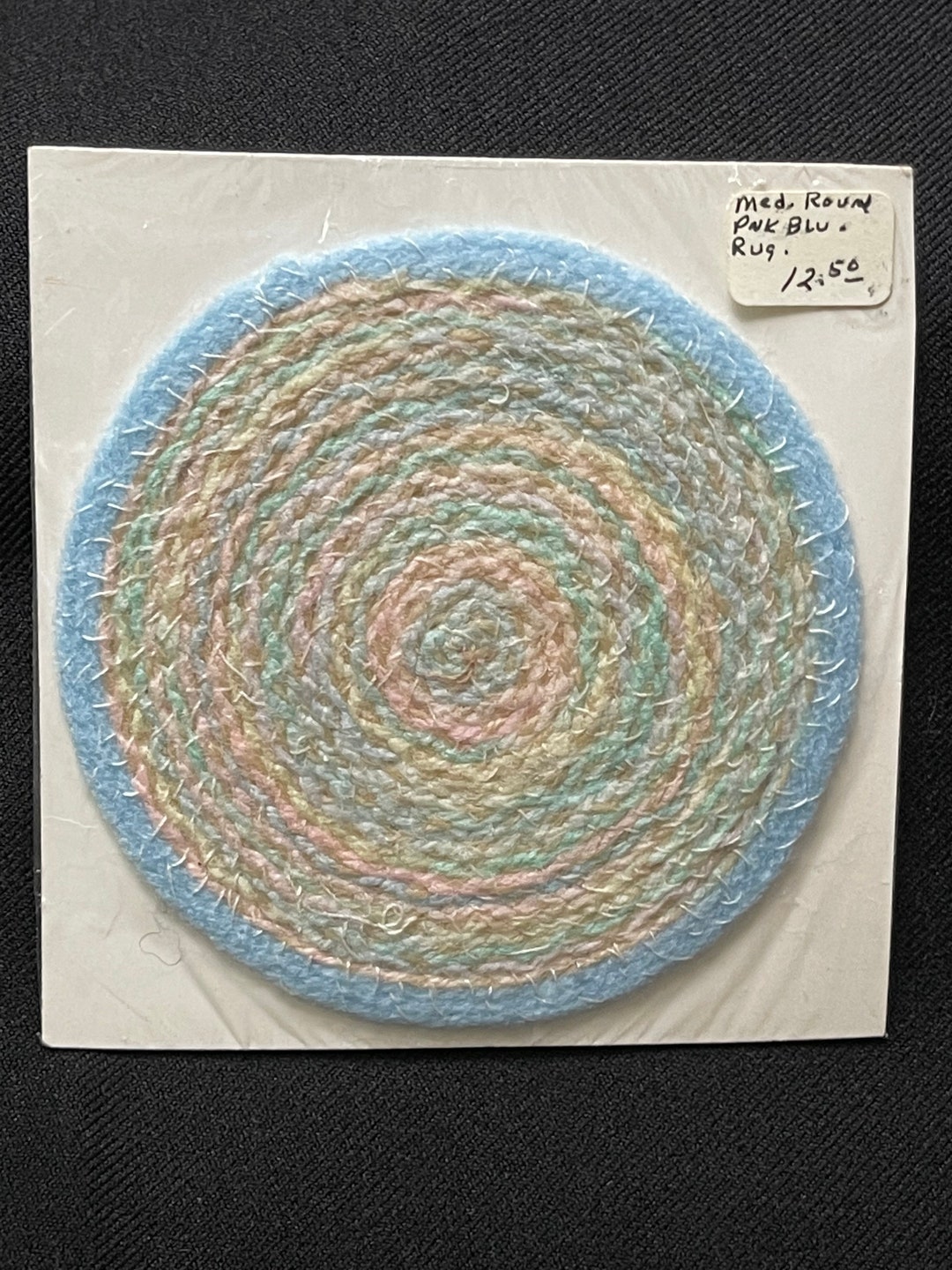 Miniature Handmade Large Round Dollhouse Rug - 5 1/2 In. - Yellow ...