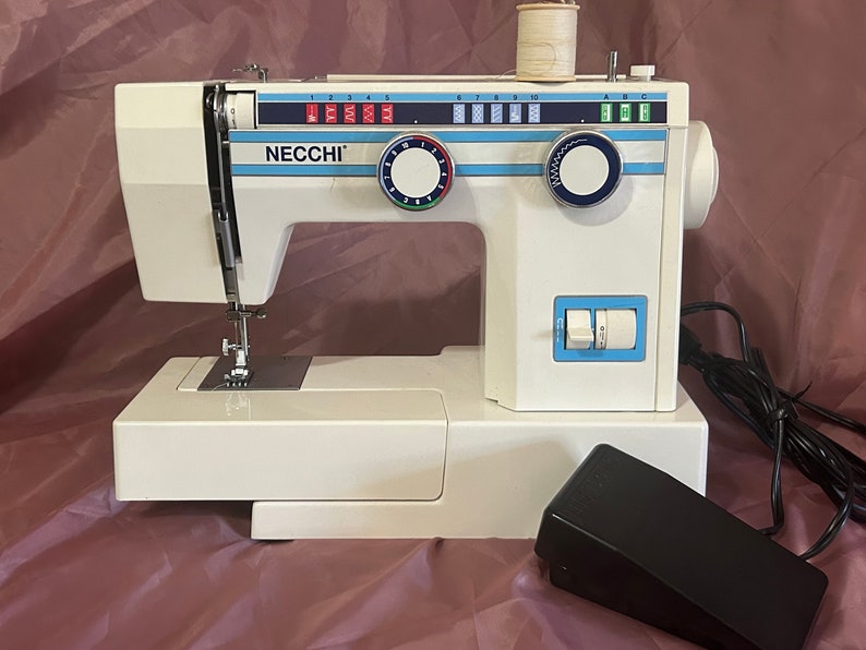 Vintage Necchi Sewing Machine and Foot Pedal Model 3537 1990s Fantastic ...