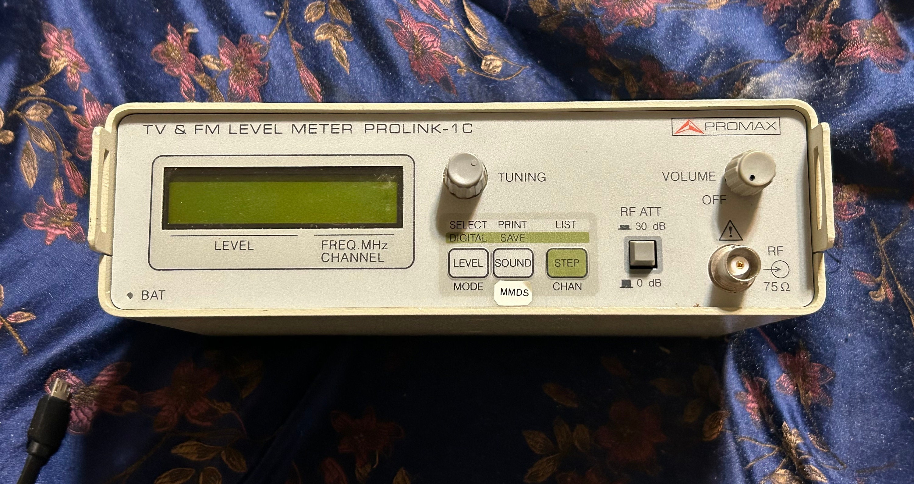 Promax TV and Fm Level Meter - Prolink 1-c- 12v DC - PK101CEV01 - NCS Industries - Great ...