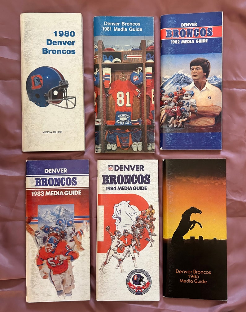 Denver Broncos Media Guide Lot of 6 Books - 1980 - 1985 - Hello John ...