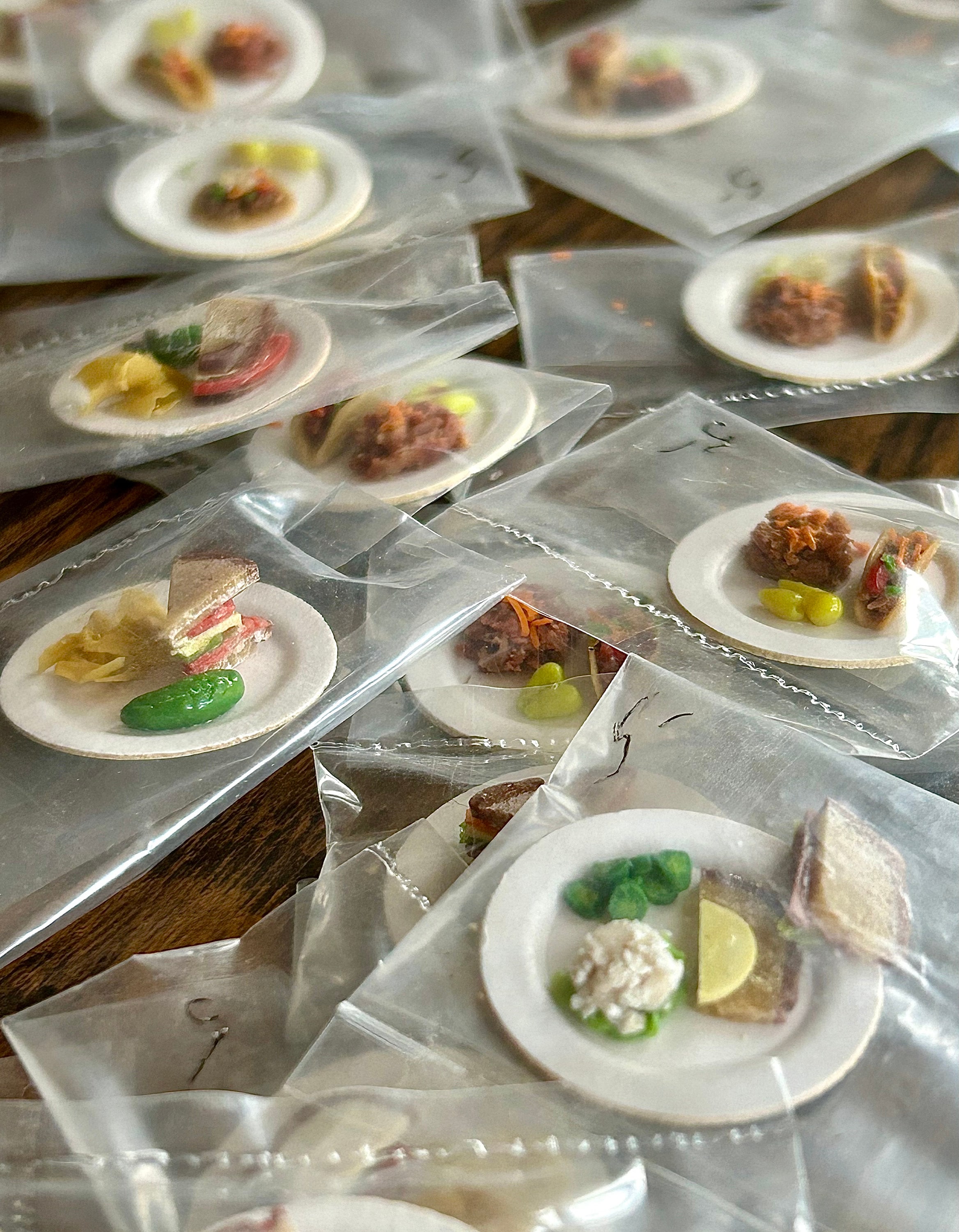 Miniature Handmade Lunch / Dinner Plates of Food Tacos and Sandwiches ...