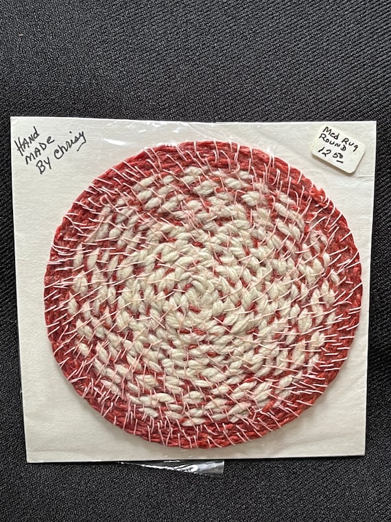 Miniature Handmade Large Round Dollhouse Rug 5 In. Red | Etsy