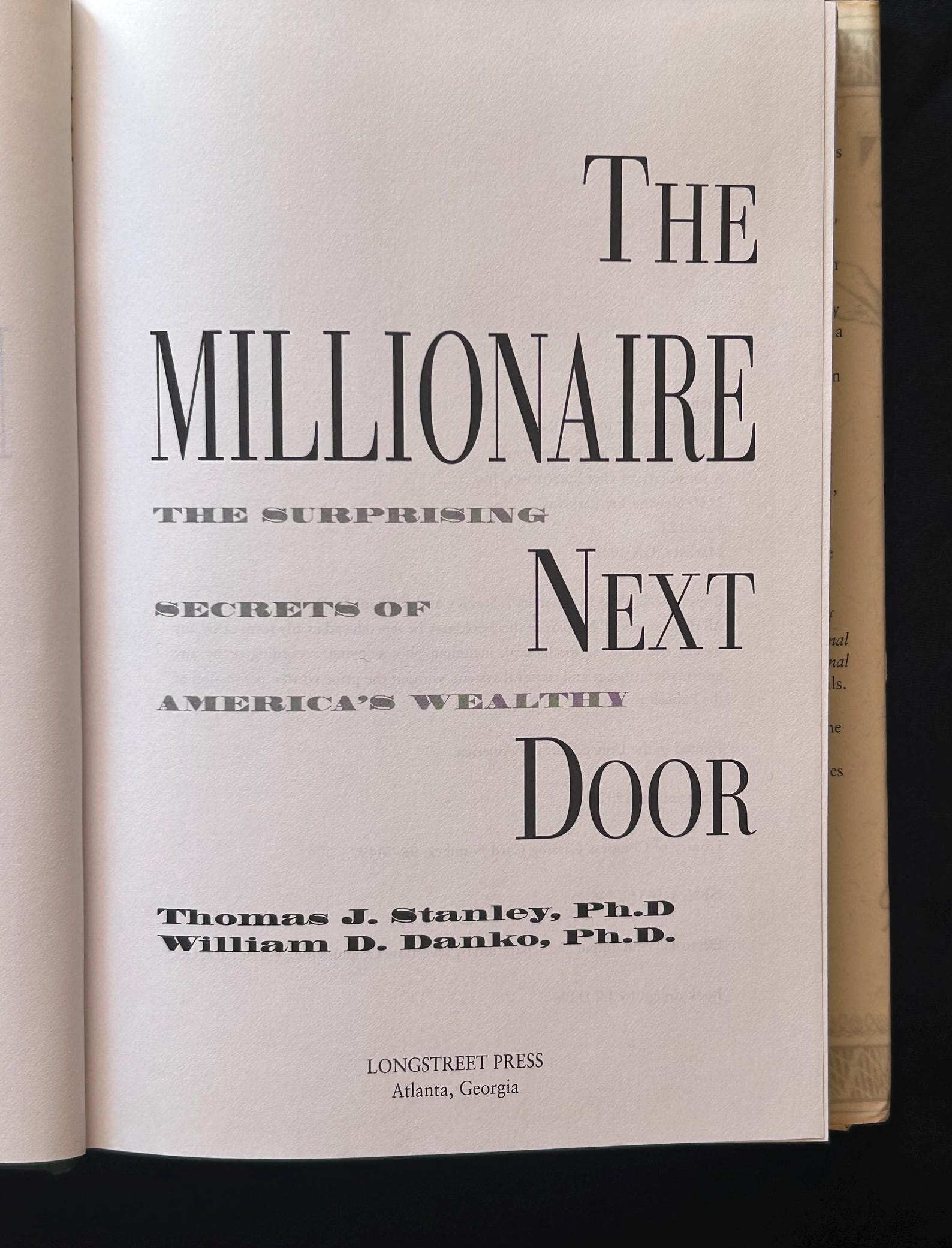 The Millionaire Next Door Book - by Thomas J Stanley P.h.d & William D ...