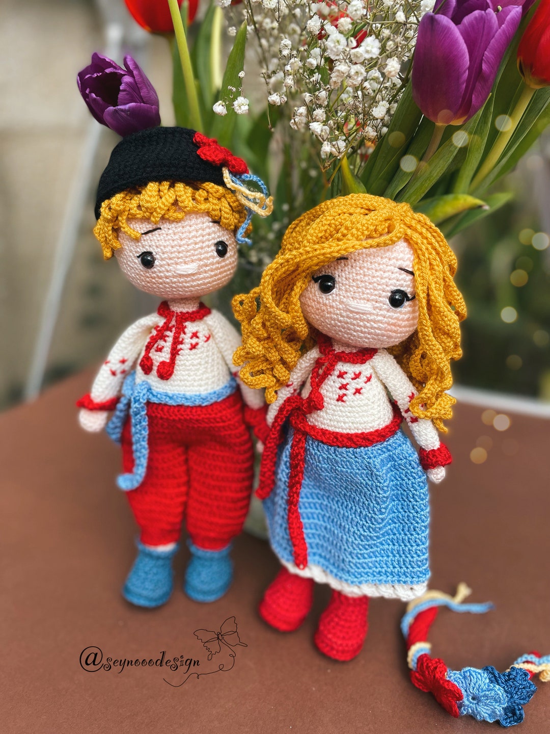 Crochet Ukranian Boy & Girl Pattern, Amigurumi Ukranian Kids Pattern ...