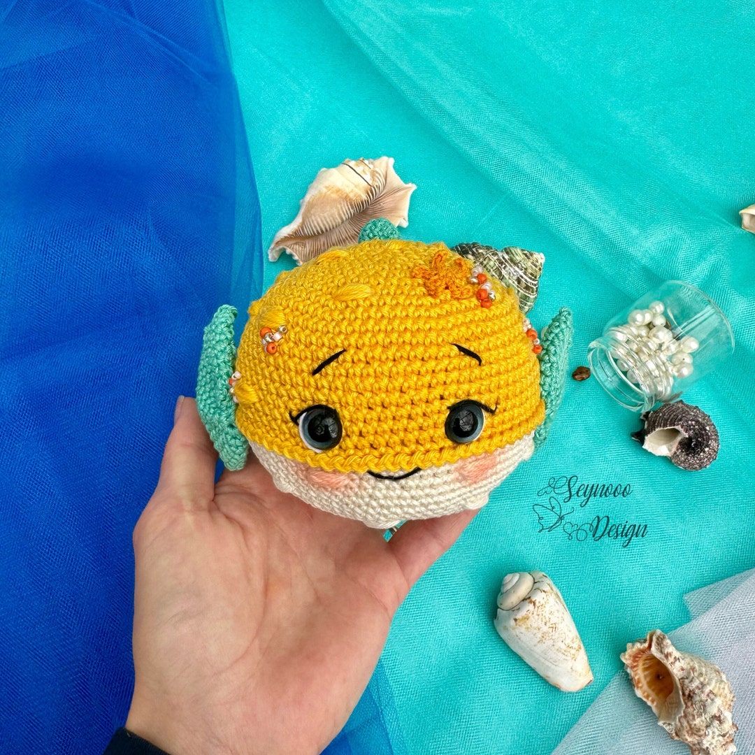Crochet Puffer Fish PDF Pattern, Amigurumi Puffer Fish Pattern, Cute ...