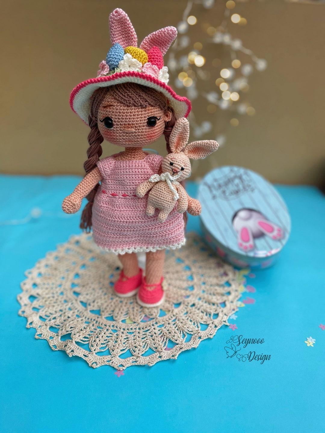 Crochet Easter Doll Pattern: Amigurumi Spring Doll With Bunny (PDF) - Etsy