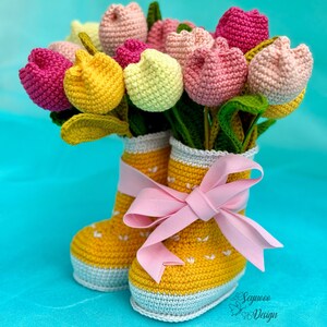 Crochet Rain Boots PDF Pattern, Cute Rain Boots Pattern, Crochet Tulip ...