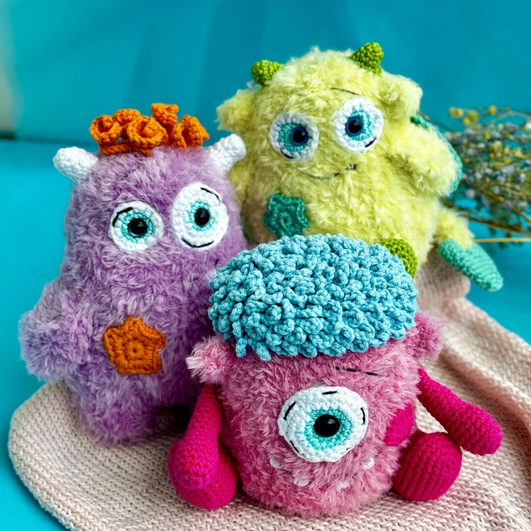 Crochet Cute Monsters 3 in 1 Ready to Delivery, Amigurumi Cute Monsters ...