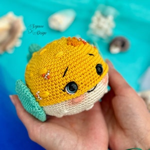 Crochet Puffer Fish PDF Pattern, Amigurumi Puffer Fish Pattern, Cute ...