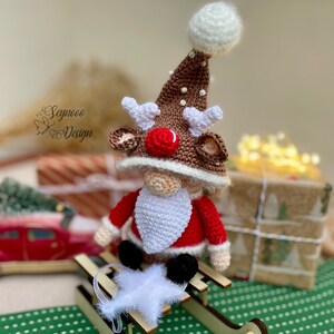 Crochet Cute Reindeer Gnome Pattern, Reindeer Gnome Pattern, Amigurumi ...