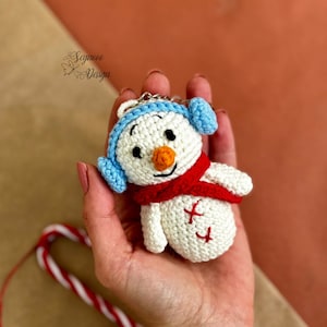Crochet Snowman Keychain Pattern, Amigurumi Christmas Toy (PDF Pattern ...