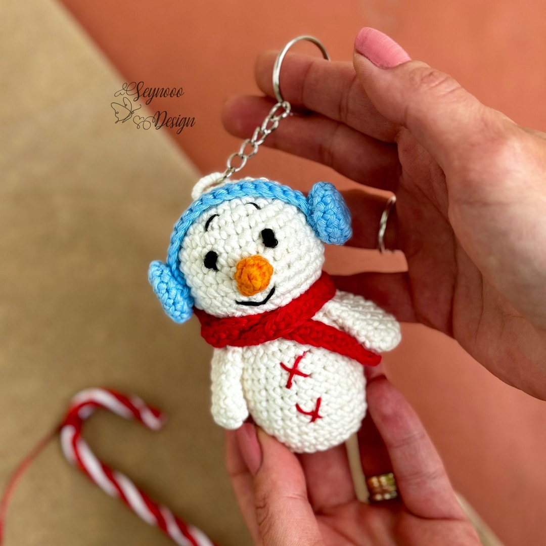 Crochet Snowman Keychain Pattern, Amigurumi Christmas Toy (PDF Pattern ...