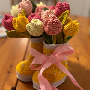 Crochet Rain Boots PDF Pattern, Cute Rain Boots Pattern, Crochet Tulip ...