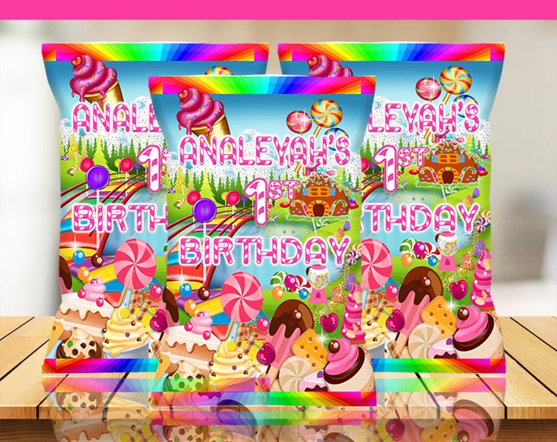 Candyland Chip Bags Candyland Party Favors Candyland - Etsy