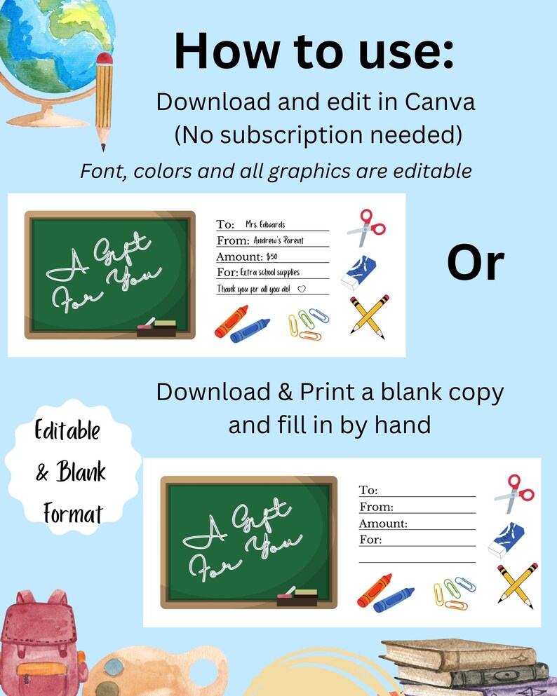 Printable Digital Download Editable in Canva Teacher - Etsy