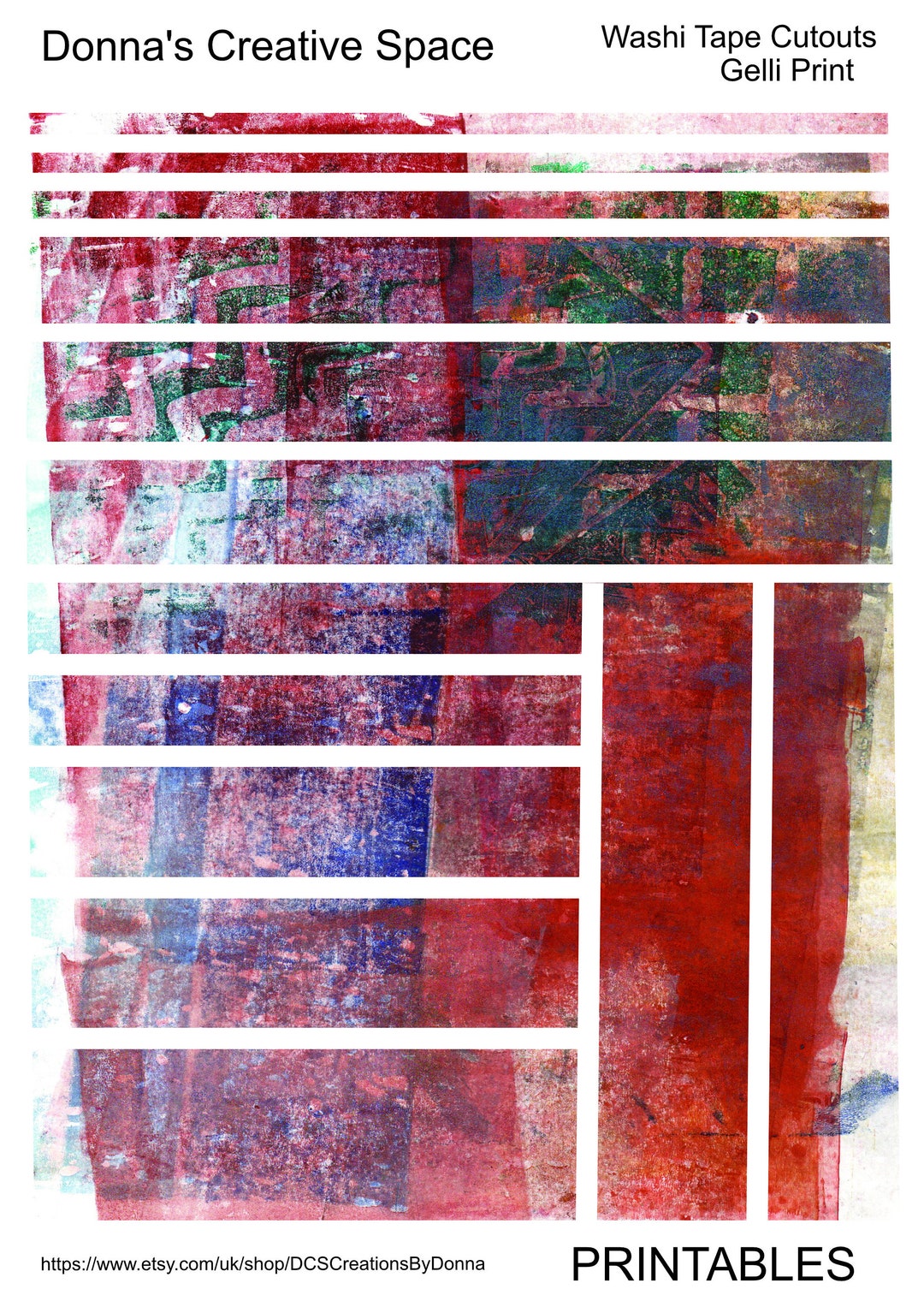 Digital Download Washi Tape Gelli Print - Etsy