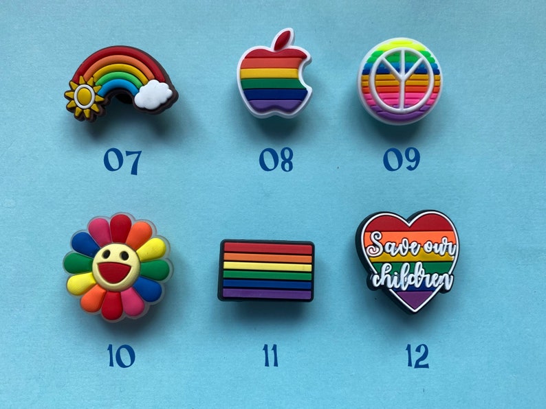 LGBTQ / Pride / Rainbow Colors PVC Shoe Charms for Crocs - Etsy